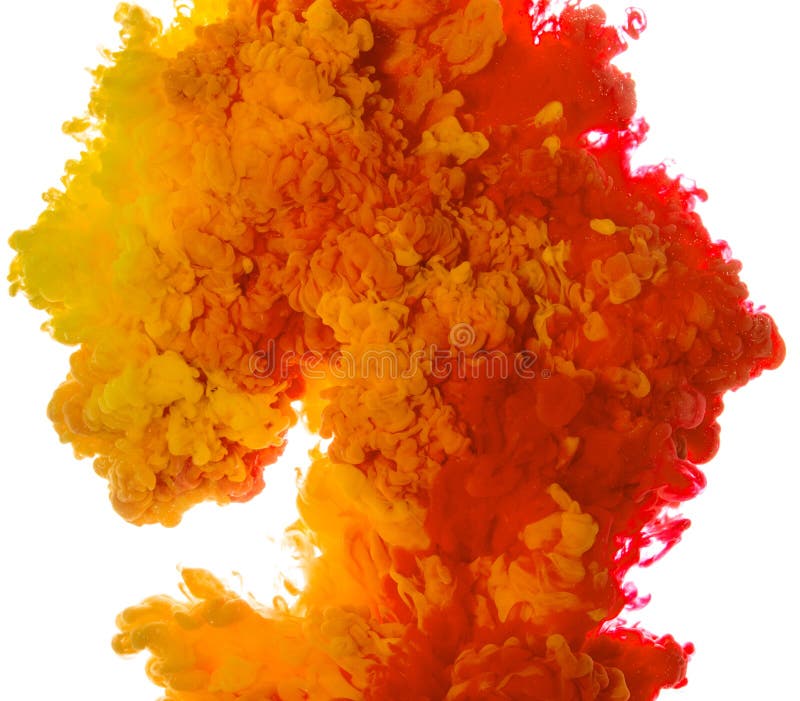 Abstract Paint Background Multi Color Ink Splash in the Water Isolated ...