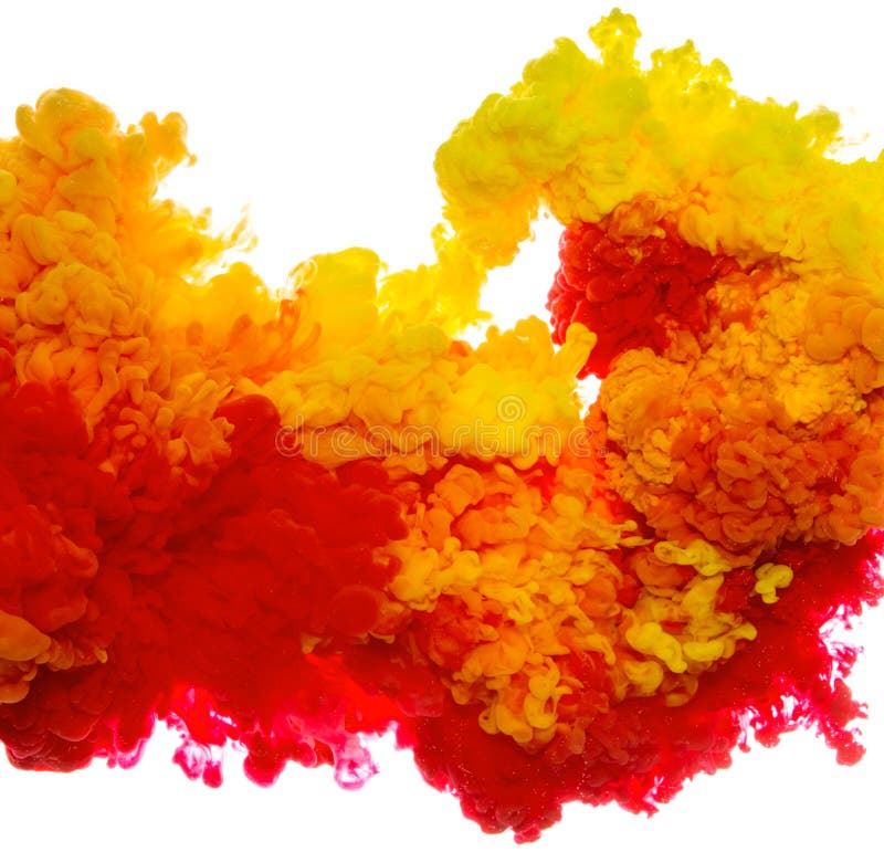 Abstract Paint Background Multi Color Ink Splash in the Water Isolated ...