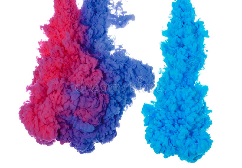 Abstract Paint Background Multi Color Ink Splash in the Water Isolated ...