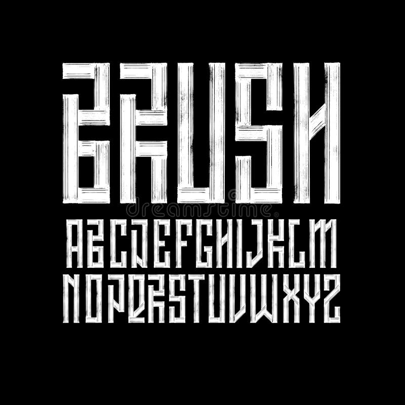 Abstract Paint Brush Alphabet Set Stock Vector - Illustration of font ...