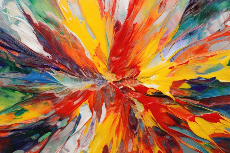 Abstract Paint Explosion Patterns on Glass Stock Illustration ...