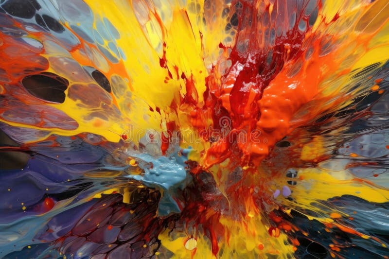 Abstract Paint Explosion Patterns on Glass Stock Illustration ...