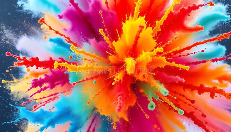Abstract Paint Explosion, Vibrant Colors, and Dynamic Splatter Art ...