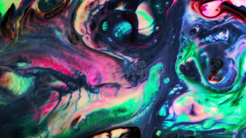 Abstract Paint Ink Spread Like Explosion on Milky Surface Stock Video ...