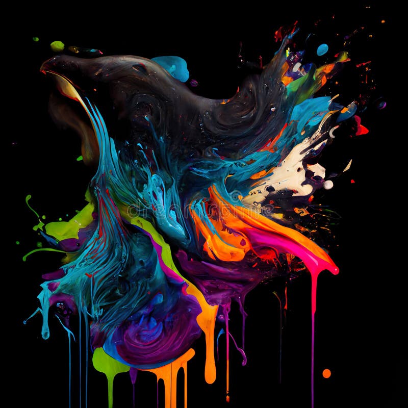 Abstract paint splash stock illustration. Illustration of colorful ...