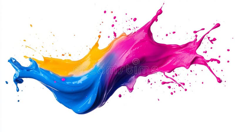 Abstract Paint Splash in Blue Pink Yellow Stock Illustration ...