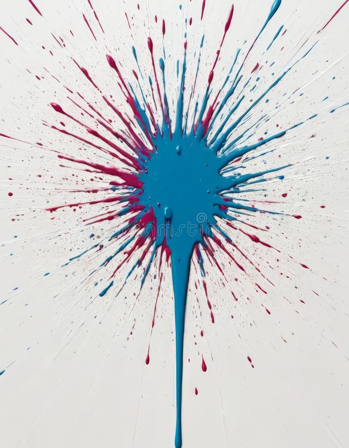Abstract Paint Splash with Blue and Red Colors on White Stock Image ...