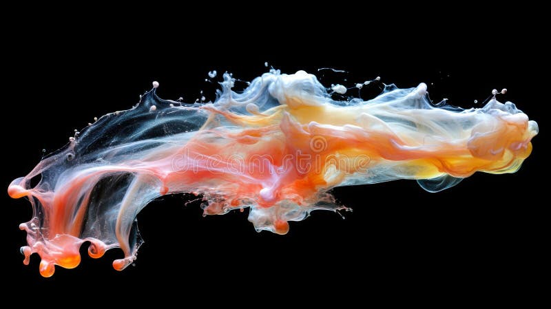 Abstract Paint Splash: Orange White Blue Fluid Design Stock ...