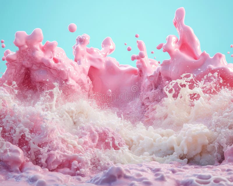 Abstract Paint Splashes Pink Purple Create Dynamic Visual Flow Stock ...