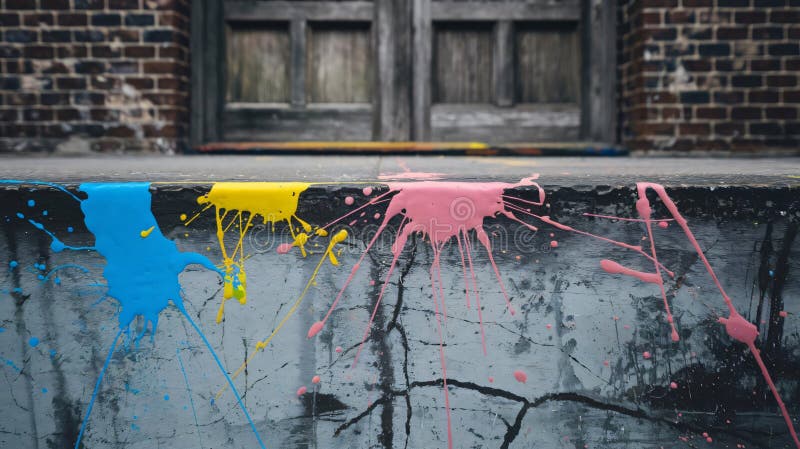 Abstract Paint Splatter on Concrete, Urban Texture High Quality Image ...