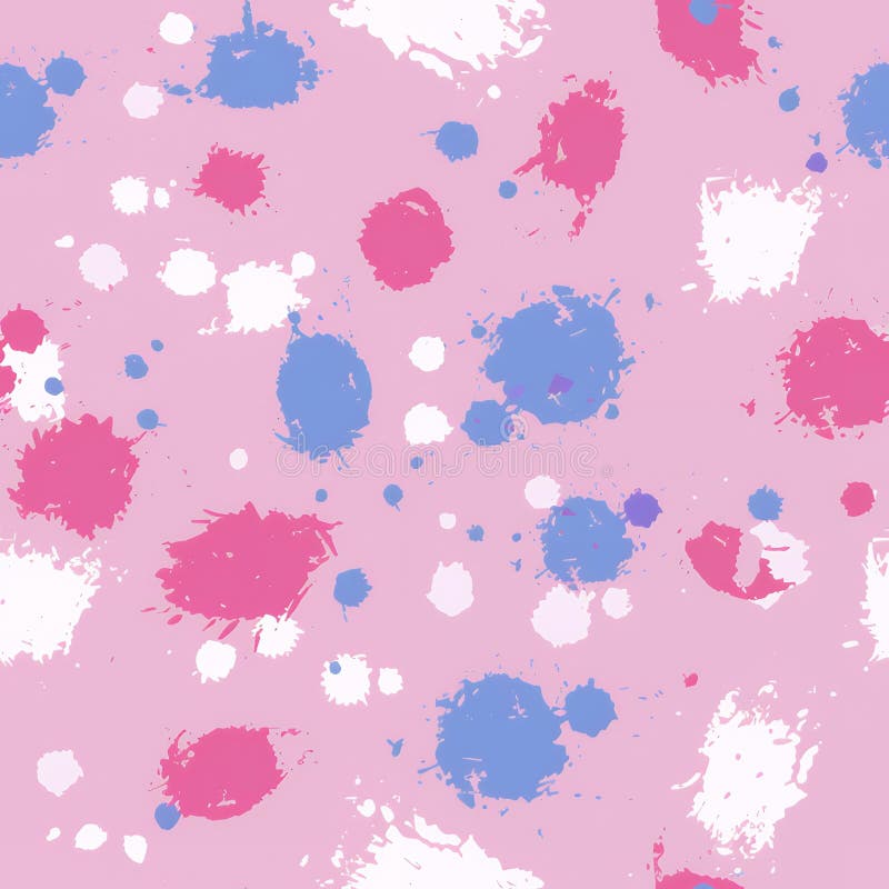 Abstract Paint Splatter Pattern in Pink Blue and White Stock ...