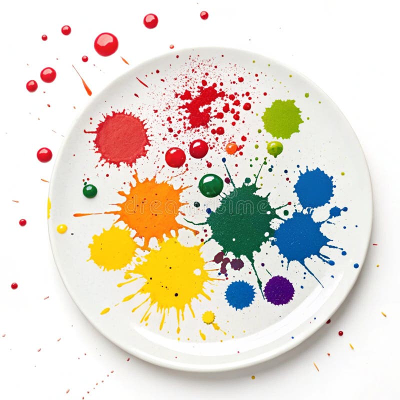 Abstract Paint Splatter Patterns Isolated on White Background Stock ...