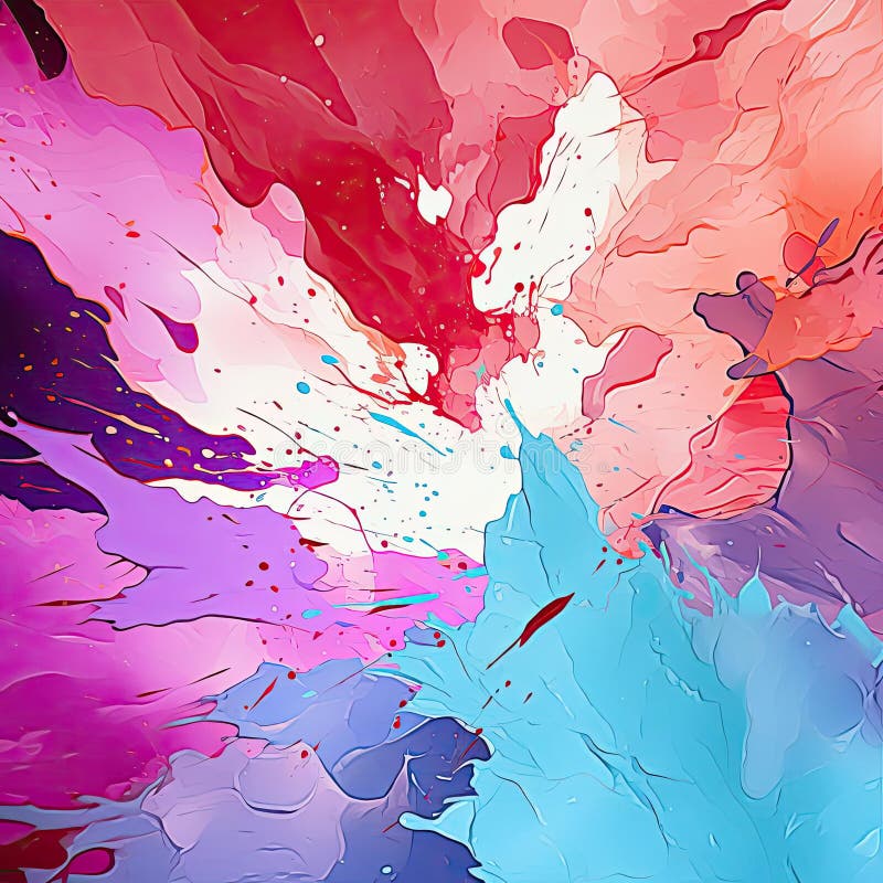 Abstract Paint Splatter in Vibrant Colors Stock Illustration ...