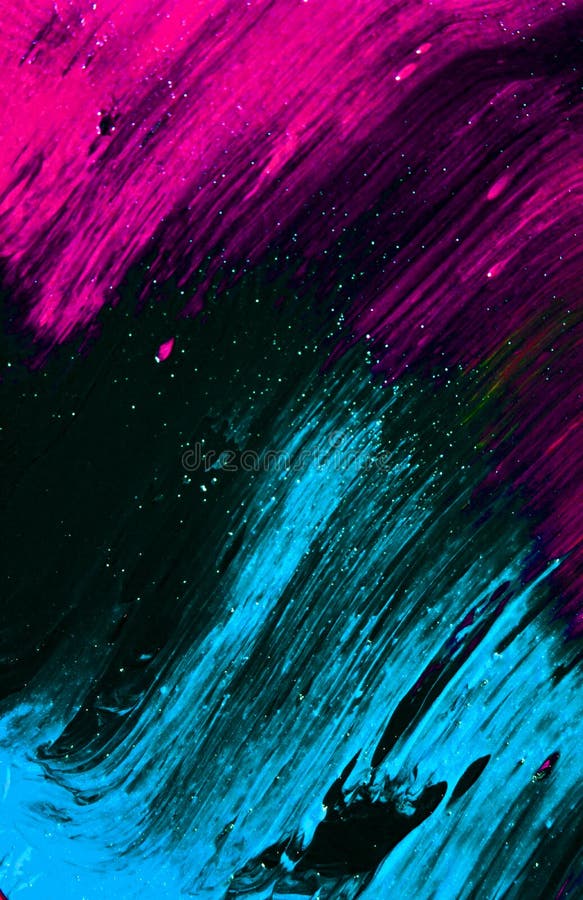 Abstract Paint Streaks and Marks on Black Background Stock Illustration ...