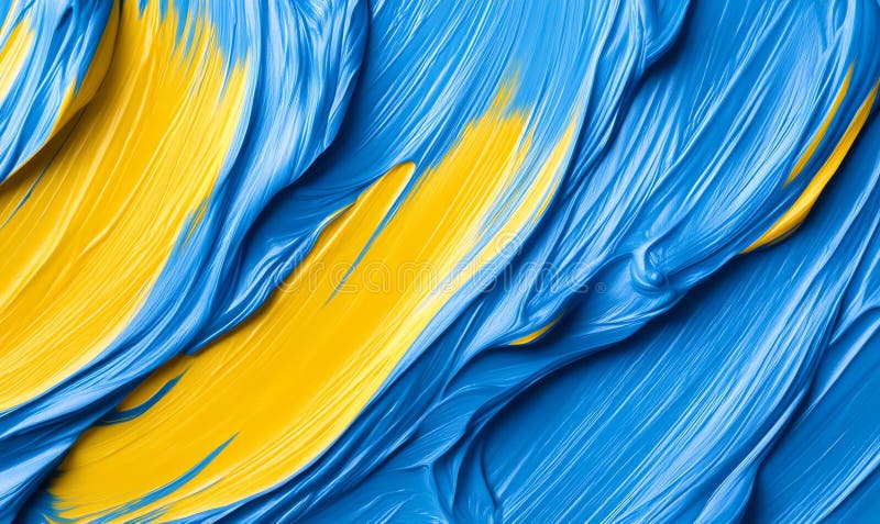 Abstract Paint Swirls Blue Yellow Background Illustration Stock Image ...