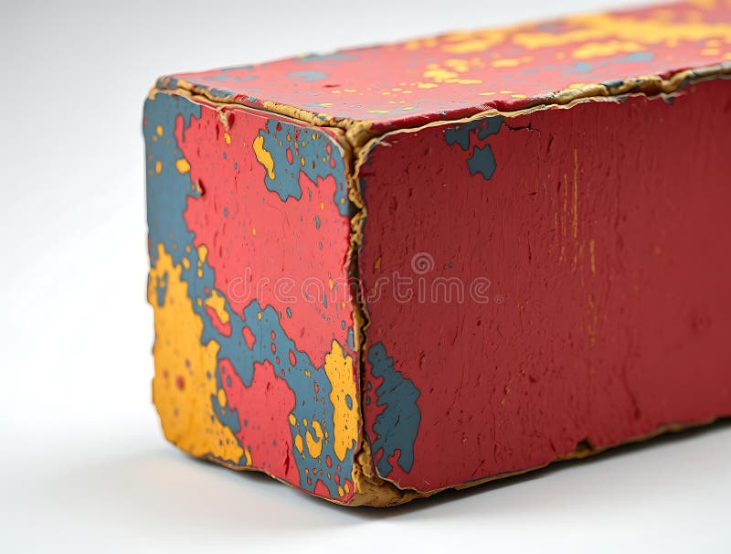 Abstract Painted Block: Red, Yellow, and Gray Splashes Stock ...