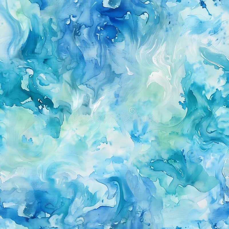 Abstract Painted Blue and Ocean Themed Colors in a Seamless Tile Stock ...