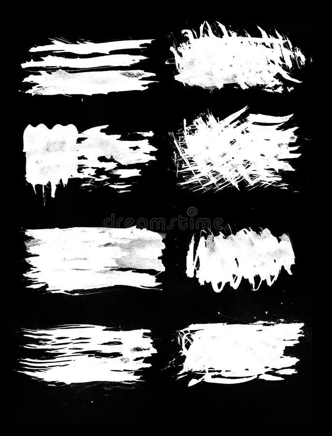Abstract Painted Ink Strokes Set. Stock Illustration - Illustration of ...