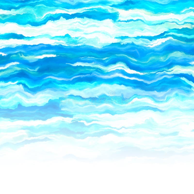 Ocean-themed Seamless Wallpaper with Dark Blue Waves and Clouds (tiled ...