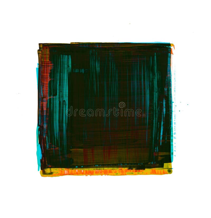 Abstract Painted Square Frame on White Background Stock Image - Image ...