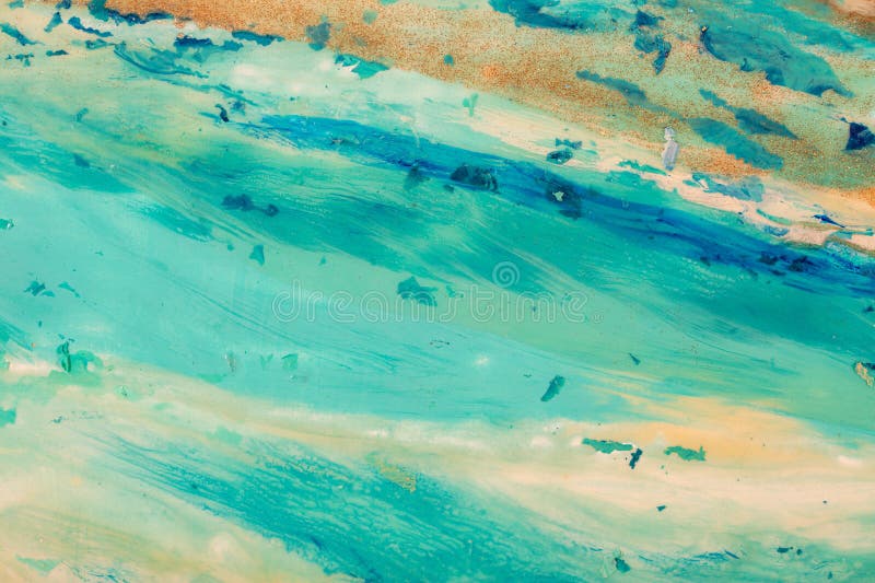 Abstract Painting Background in a Fresh Blue Color. Stock Photo - Image ...