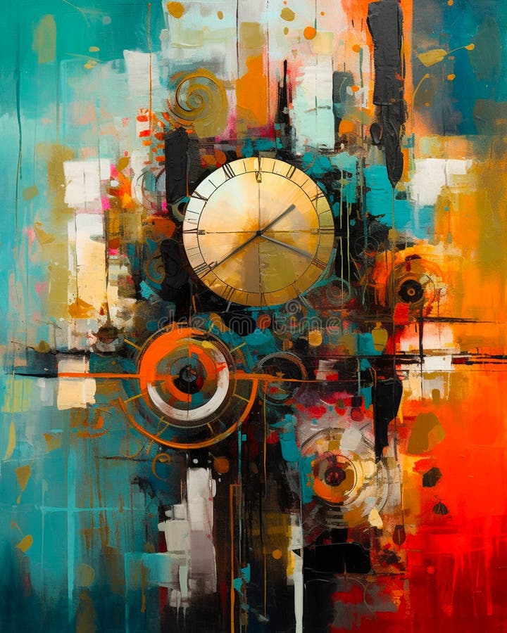 Abstract Painting Based on the Concept of Time Stock Illustration ...