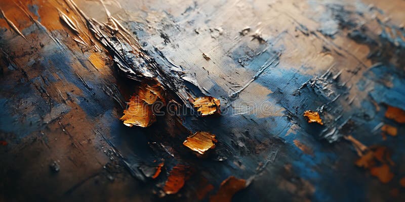 Abstract Painting Blue Brown Gold Texture Art Stock Illustration ...