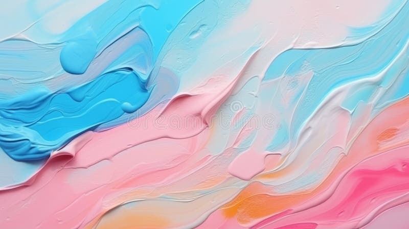 An Abstract Painting with Blue, Pink, and Yellow Colors. Generative Ai ...