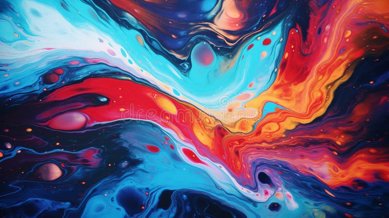 An Abstract Painting with Blue, Red, and Orange Colors Stock Photo ...