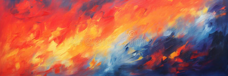Abstract Painting with Bold Red and Blue Strokes. Abstract Artistic ...