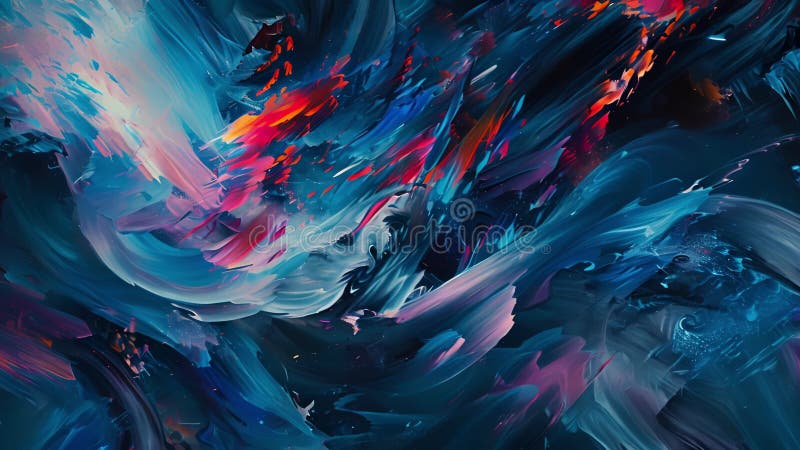 An Abstract Painting with Bold Sweeping Strokes Representing the ...