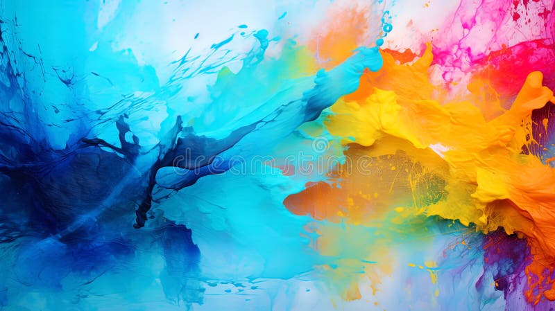 Abstract Painting: Bright Colors Mixed in Original Forms Stock ...