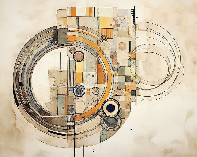 An Abstract Painting of a Circular Object Stock Illustration ...