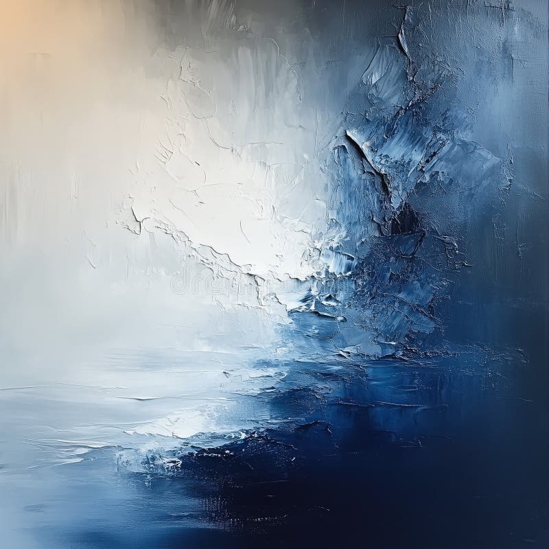 Abstract Painting with Cold Colors Stock Illustration - Illustration of ...