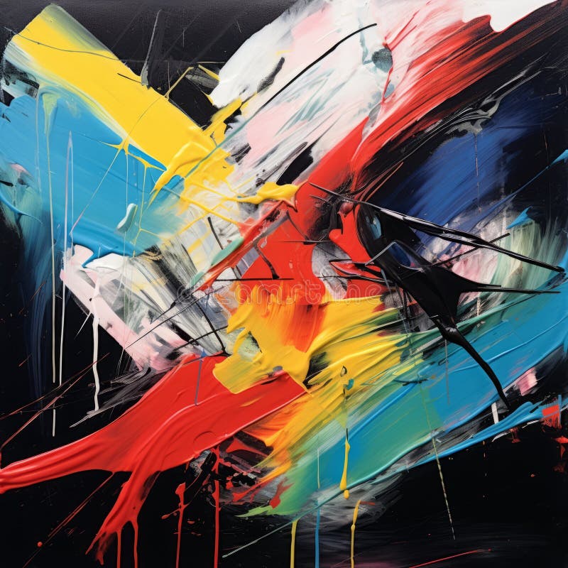 Abstract Painting: Colorful Compositions with Dramatic Movement Stock ...
