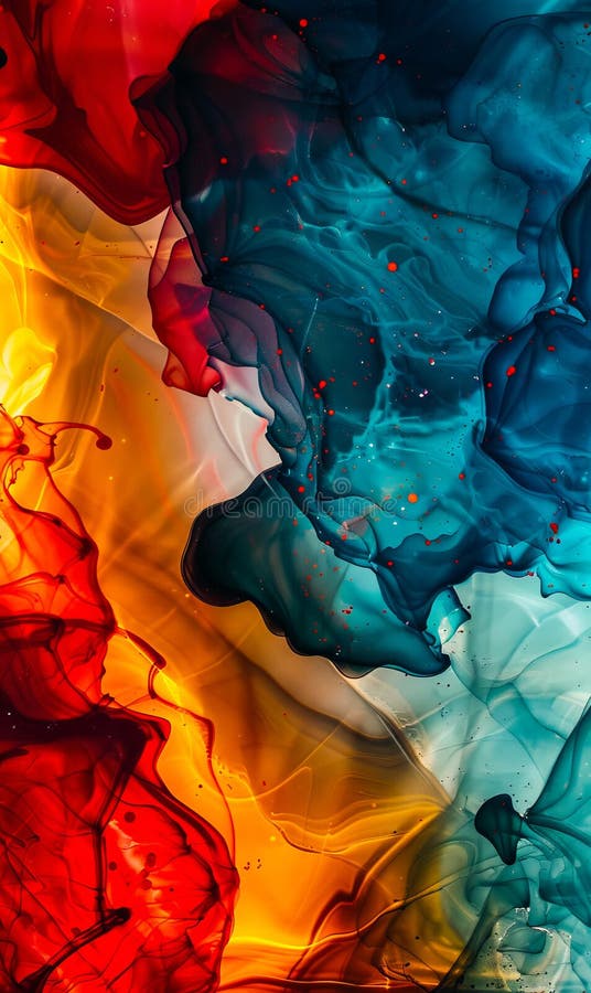 Abstract Painting with Colorful Liquid Stock Photo - Image of painting ...