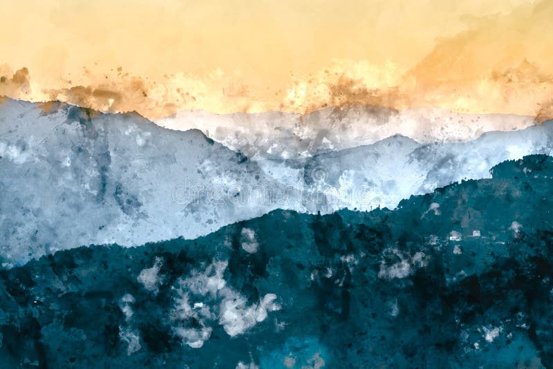 Abstract Painting of Colorful Mountains, Digital Painting Stock Photo ...