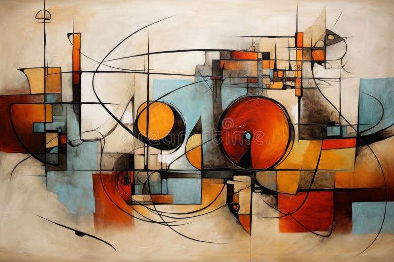 Abstract Painting Confusion Design Background in the Style of Cubism ...