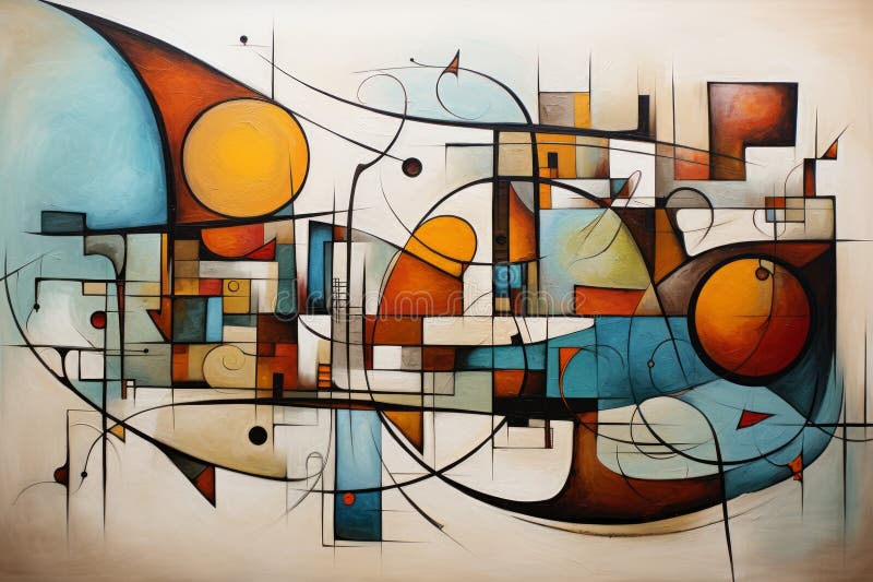 Abstract Painting Confusion Design Background in the Style of Cubism ...