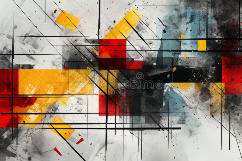 Abstract Painting Confusion Design Background in the Style of Cubism ...