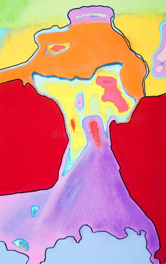 Abstract Painting with Different Techniques Stock Image - Image of ...