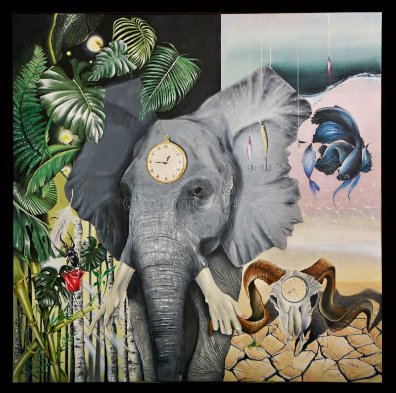 Abstract Painting of an Elephant Erb Vortex Stock Photo - Image of ...