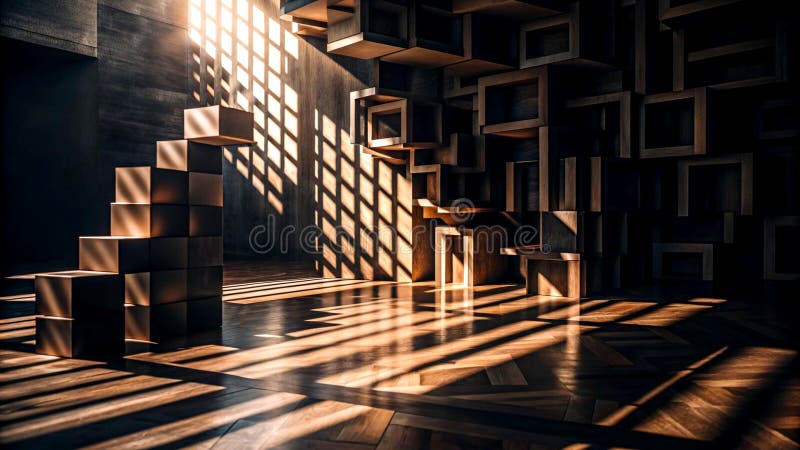 Abstract Form and Light: a Study in Playful Shadows Automated Art Stock ...