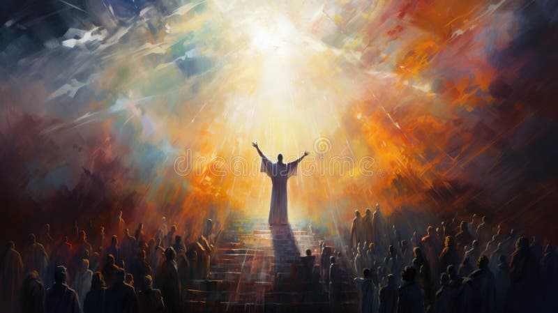 Abstract Painting of Faith and Religious and God, Ai Stock Illustration ...