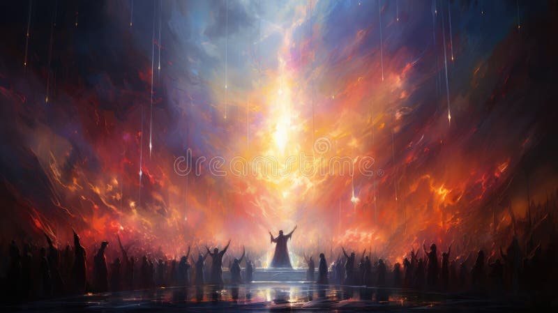 Abstract Painting of Faith and Religious and God, Ai Stock Illustration ...