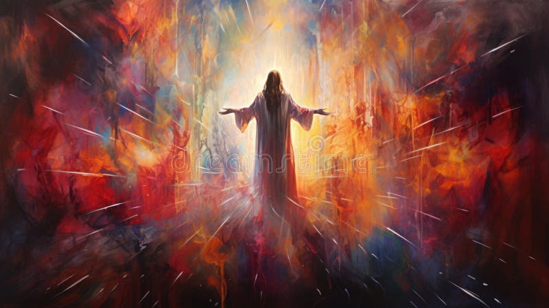 Abstract Painting of Faith and Religious and God, Ai Stock Illustration ...