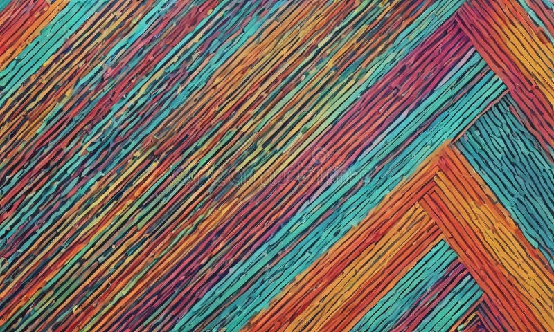 Abstract Painting Features Diagonal Pattern Intersecting Lines in ...