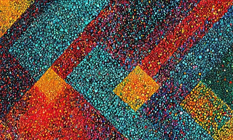 Abstract Painting Features Vibrant Array Diagonal Lines in Red, Orange ...