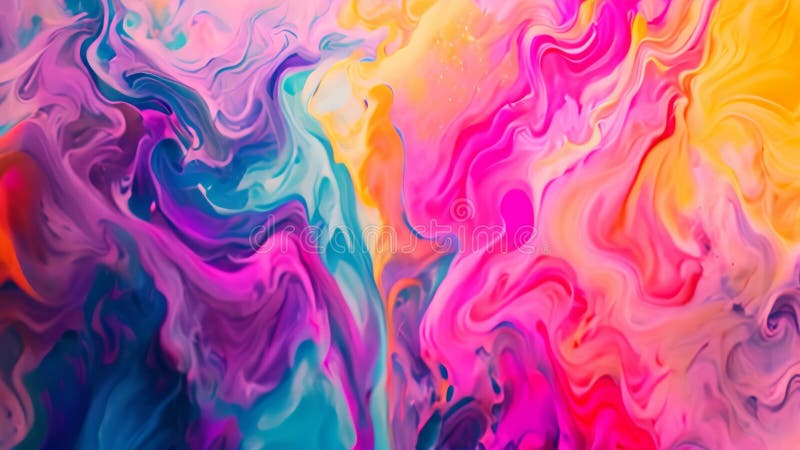 An Abstract Painting Featuring an Array of Different Colors and Shapes ...