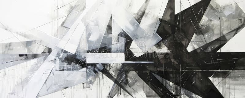 An Abstract Painting Featuring Geometric Lines and Shapes in a High ...
